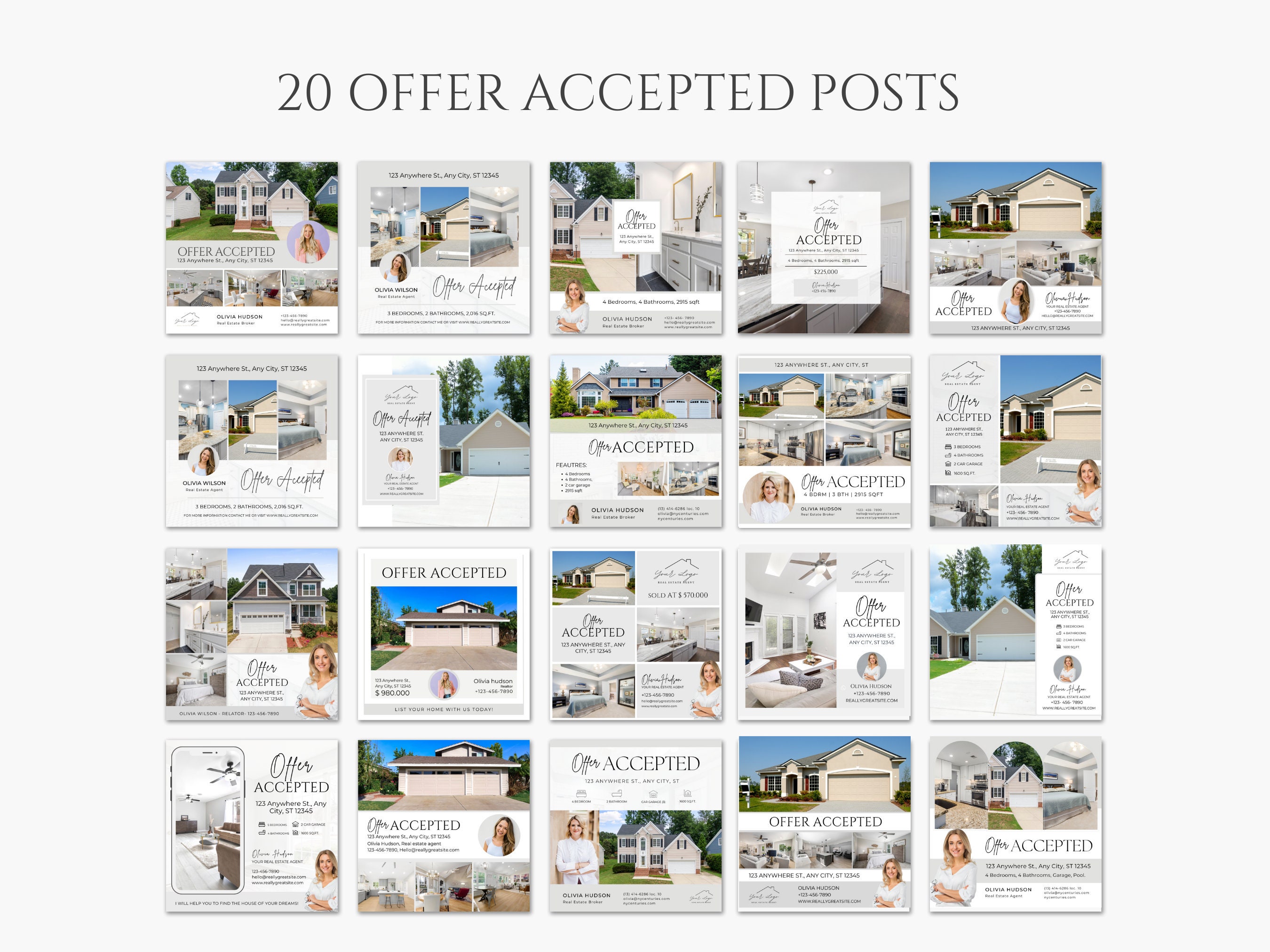 120 Real Estate Social Media Posts | Just Listed, Just Sold, Open House ...