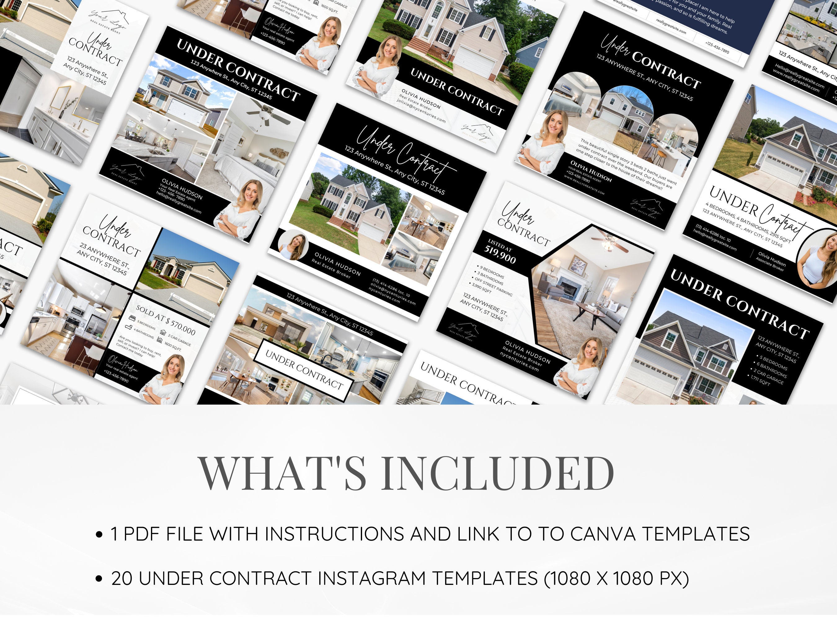 20 Under Contract Social Media Posts | Realtor Instagram Post Templates ...