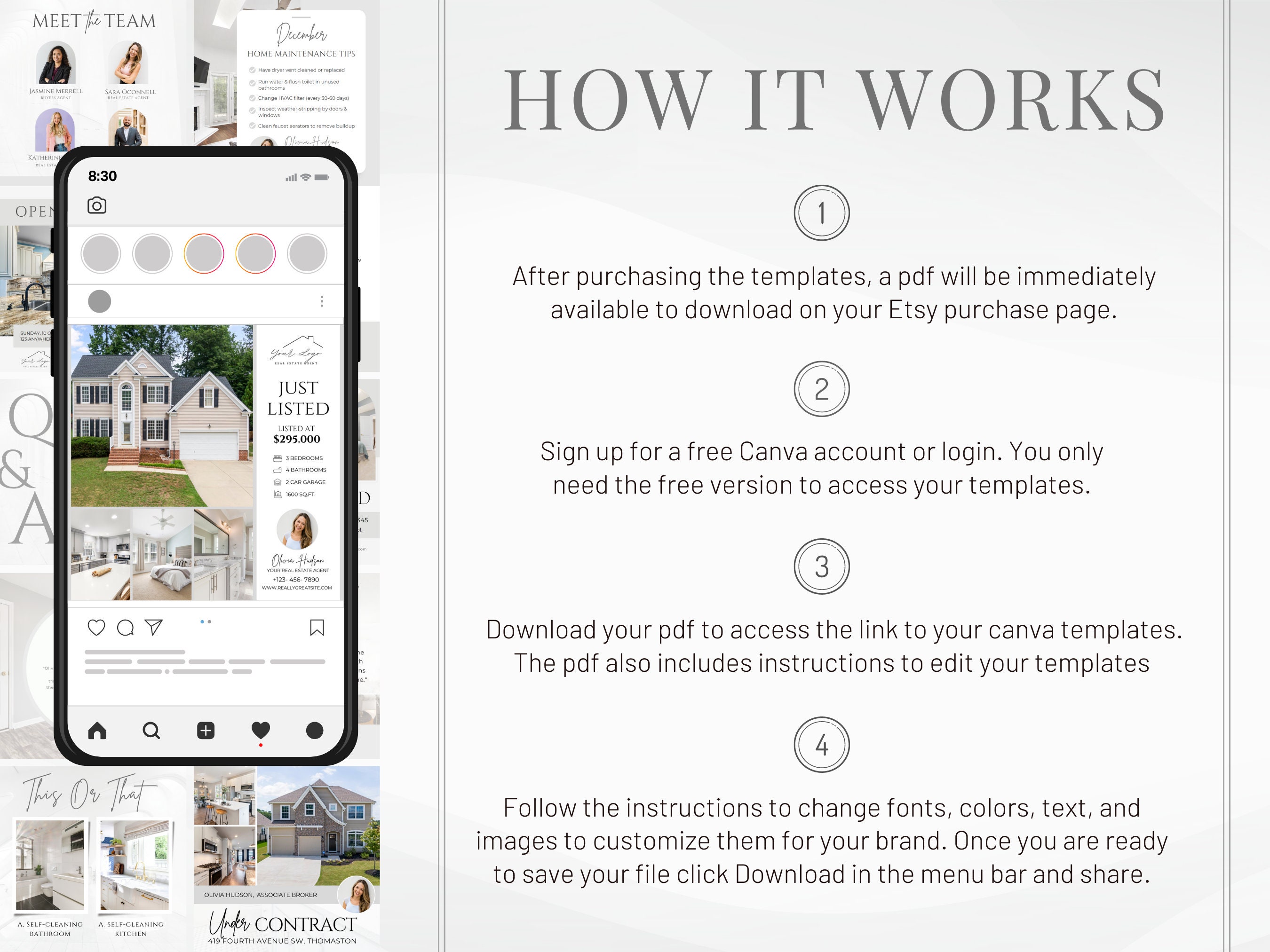 860 Real Estate Instagram Posts Bundle Real Estate Social Media Posts ...