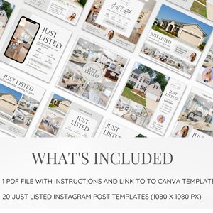 20 Just Listed Social Media Posts | Realtor Instagram Post Templates ...