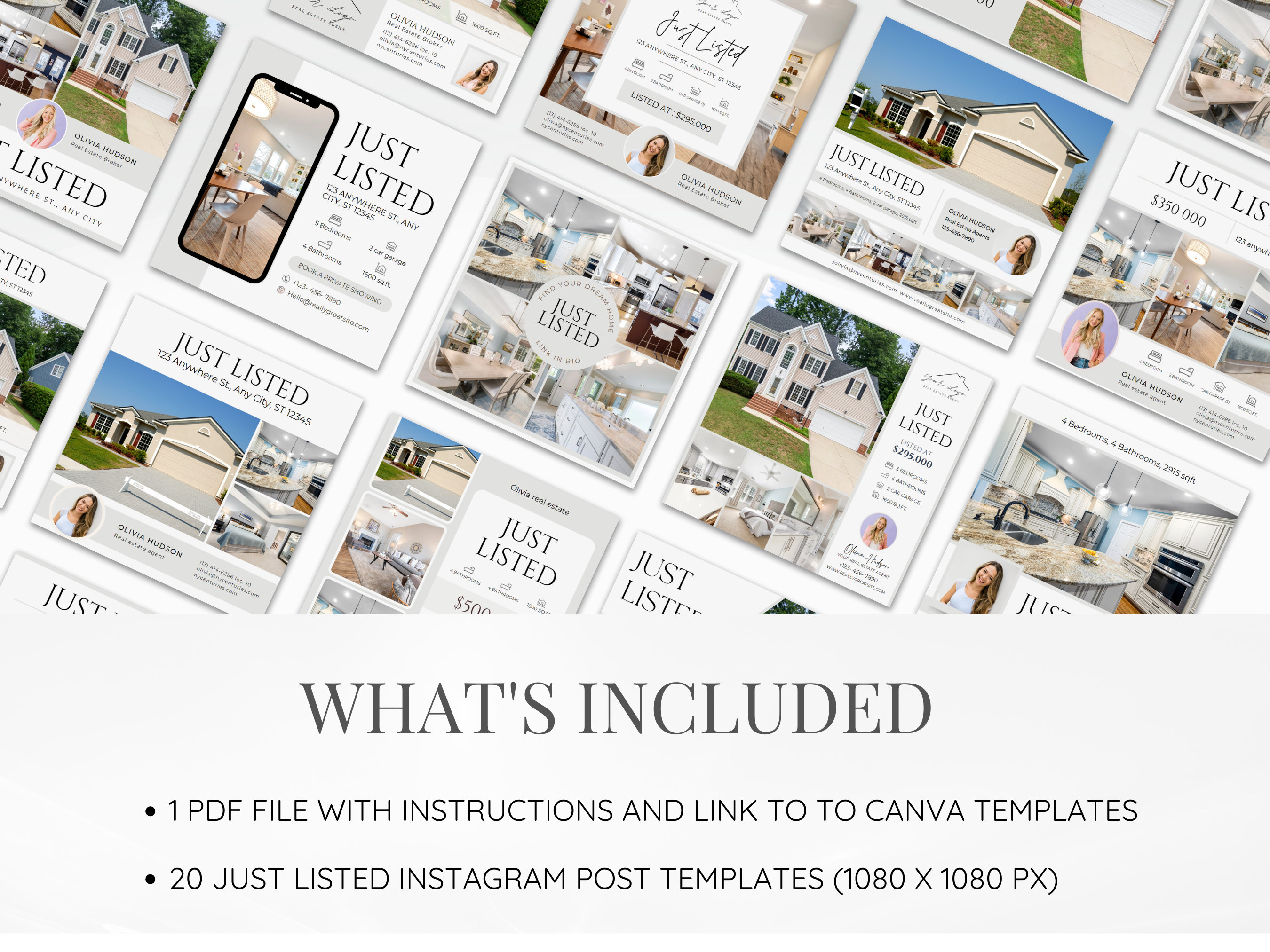 20 Just Listed Social Media Posts | Realtor Instagram Post Templates ...