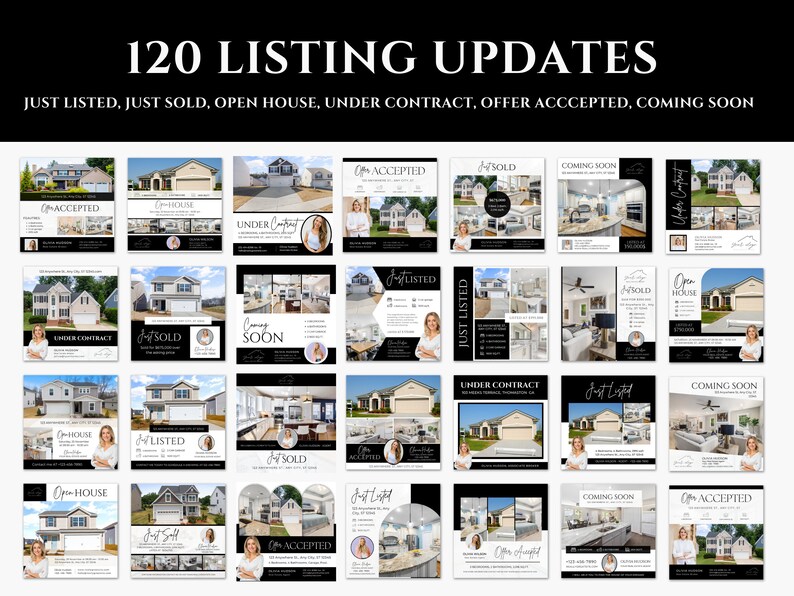 430 Real Estate Instagram Posts Real Estate Social Media Templates Real ...