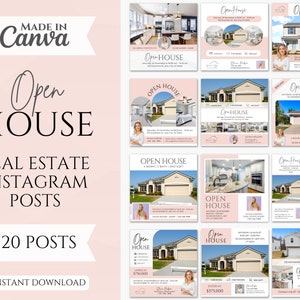 20 Pink Open House Instagram Posts | Social Media Post Templates | Open ...
