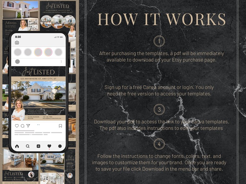 20 Marble Just Listed Social Media Posts | Realtor Instagram Post ...