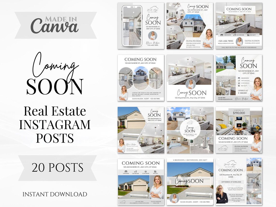 20 Coming Soon Social Media Posts | Realtor Instagram Post Templates ...