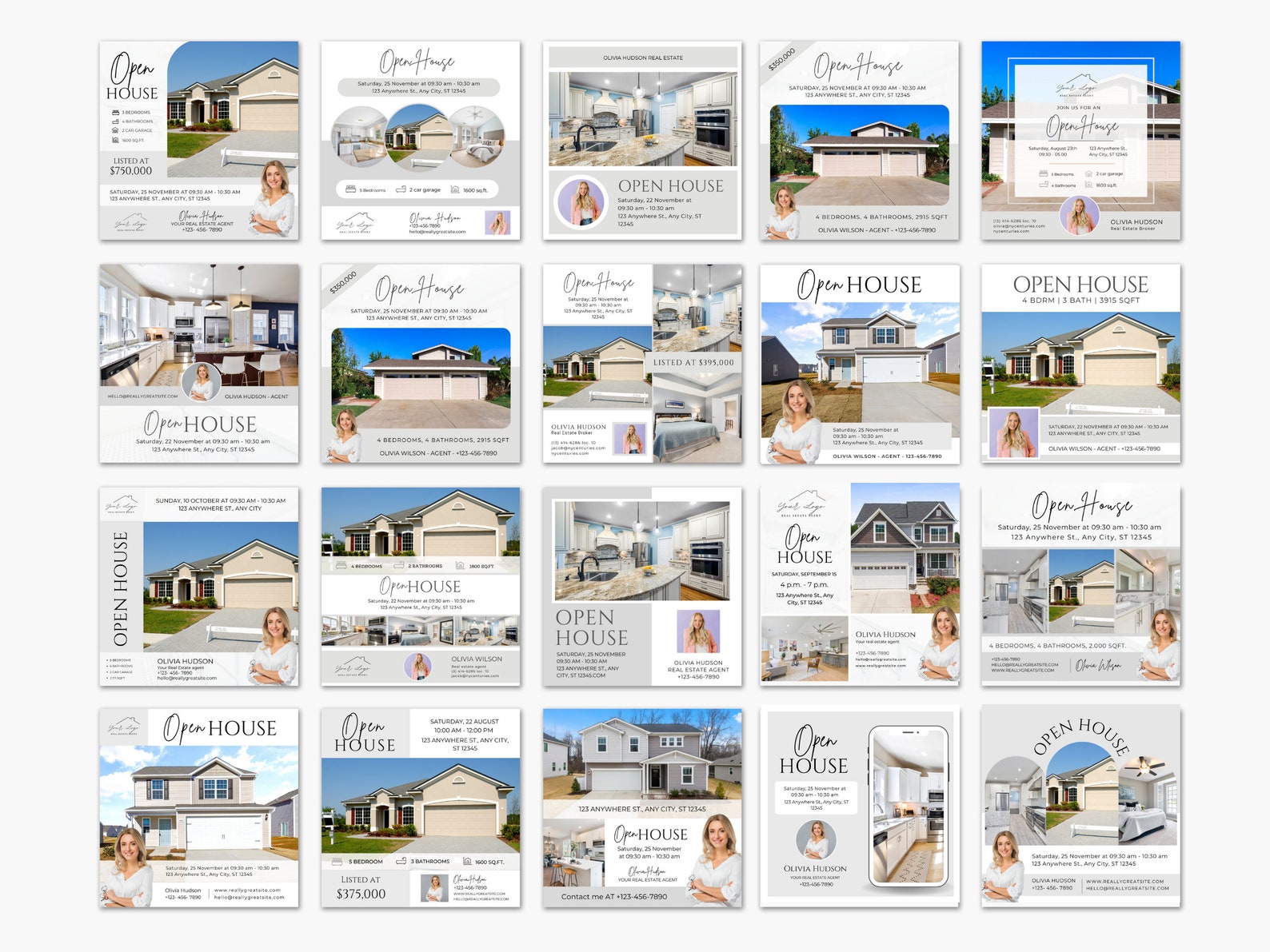 20 Open House Social Media Posts | Realtor Instagram Post Templates ...
