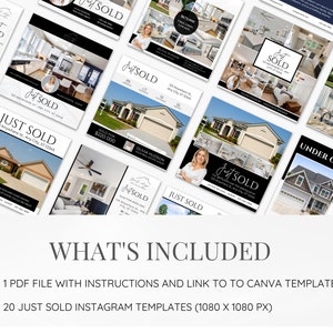 20 Just Sold Social Media Posts | Real Estate Instagram Post Templates ...