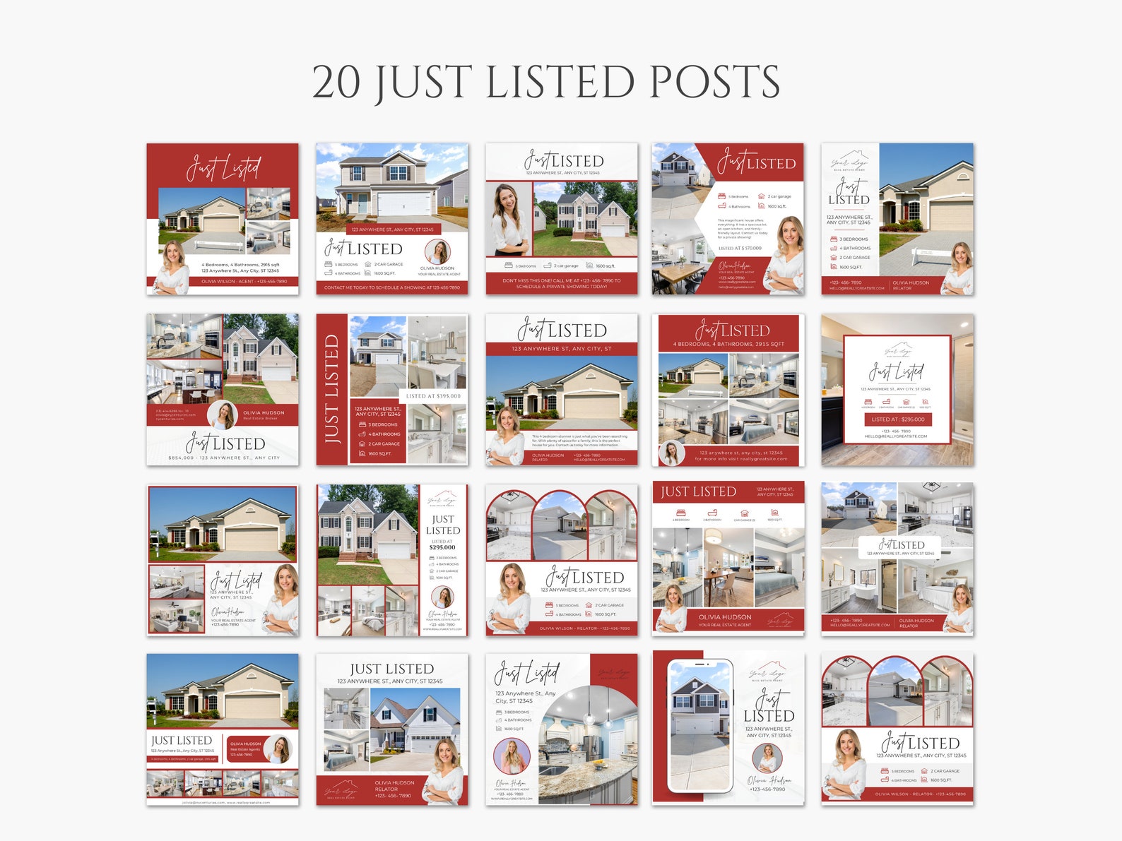 120 Red Real Estate Social Media Listing Update Posts | Real Estate ...