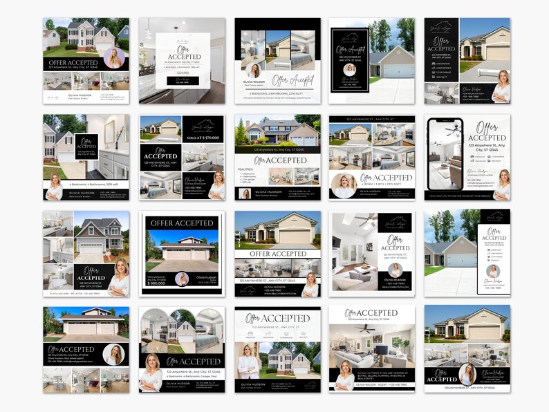 20 Offer Accepted Social Media Posts | Realtor Instagram Post Templates ...