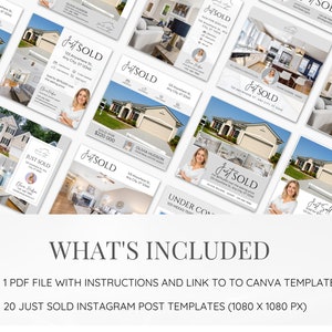 20 Just Sold Social Media Posts | Realtor Instagram Post Templates ...