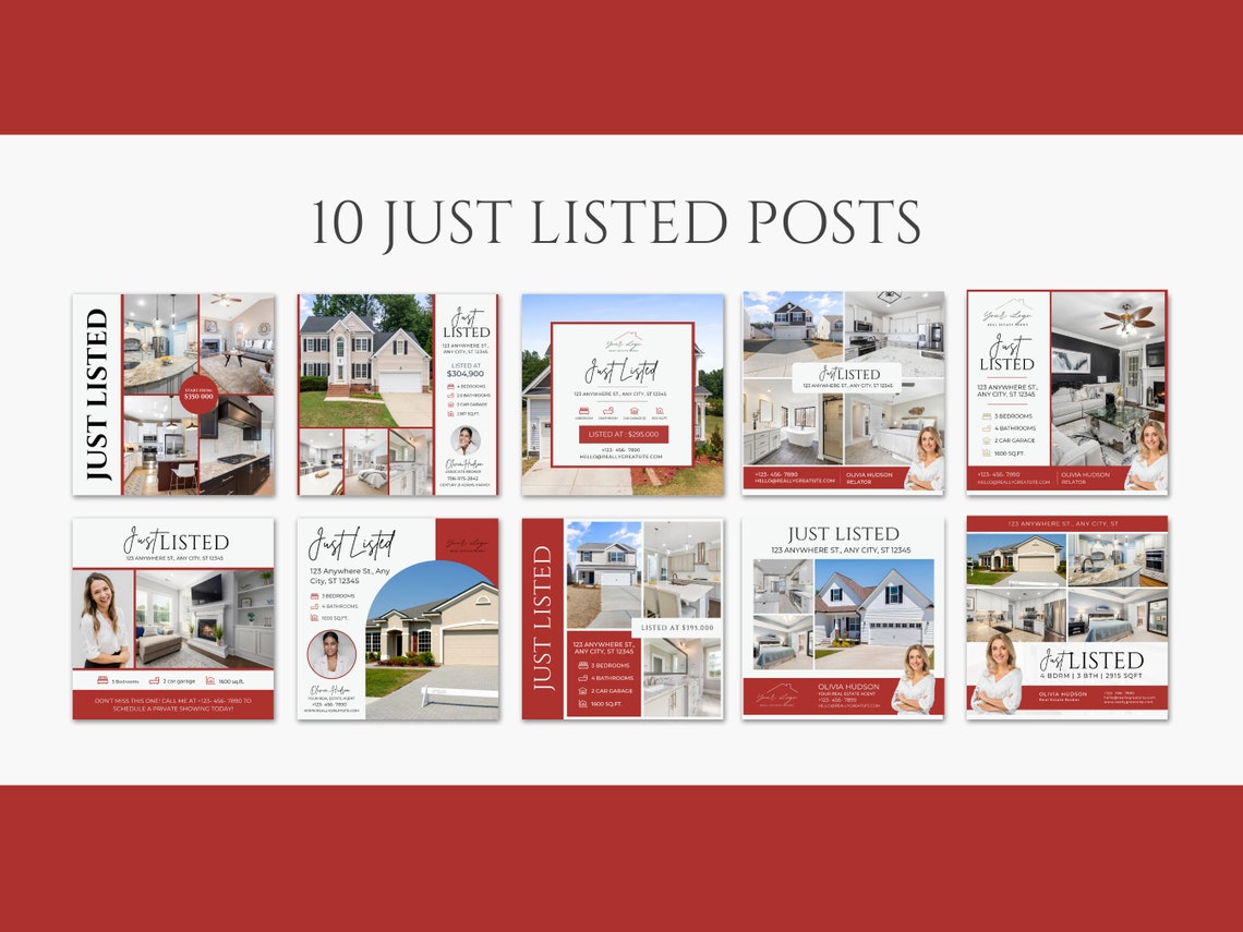 60 Red Real Estate Social Media Listing Update Posts Instagram Posts ...