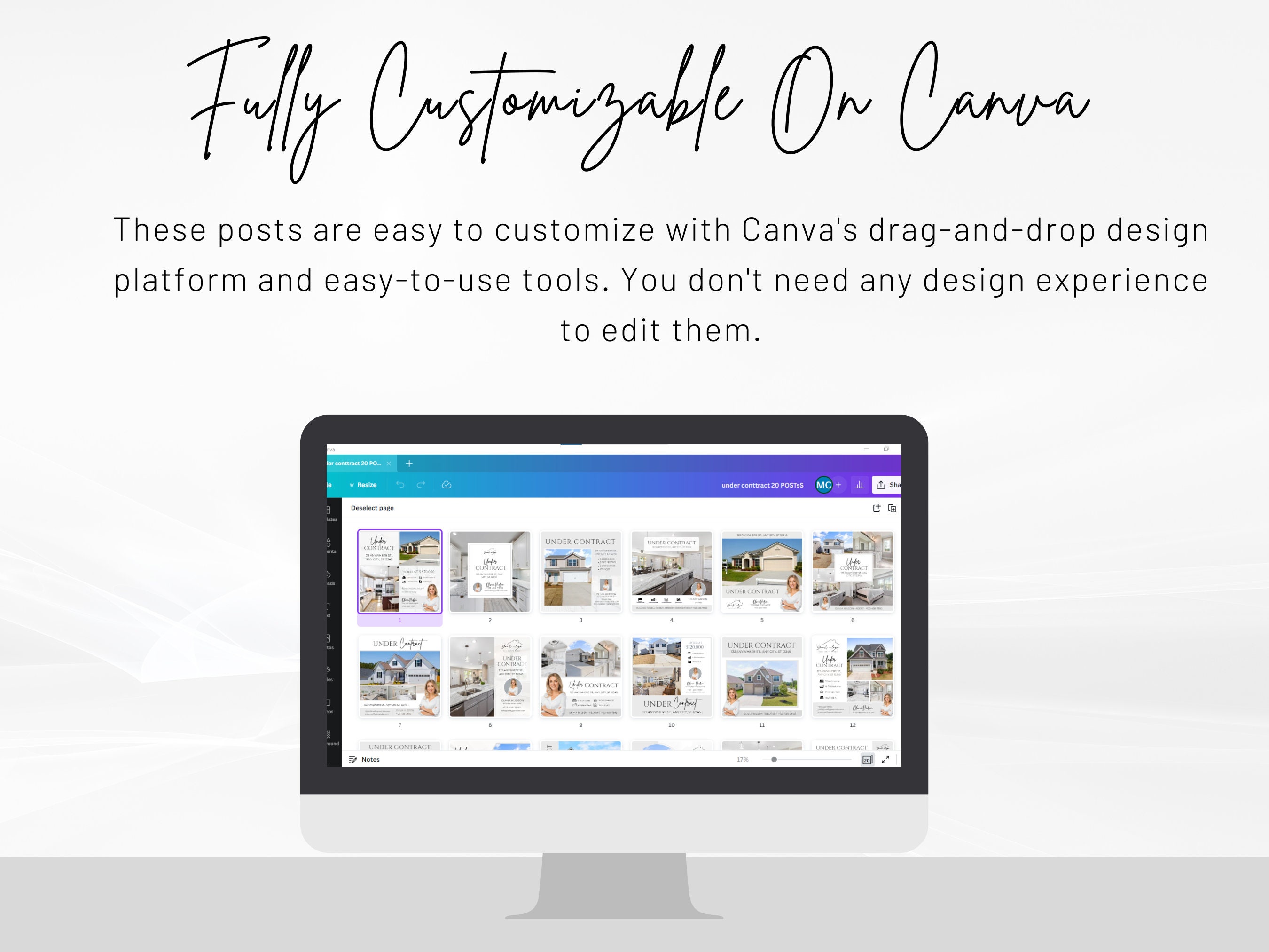 20 Under Contract Social Media Posts | Realtor Instagram Post Templates ...