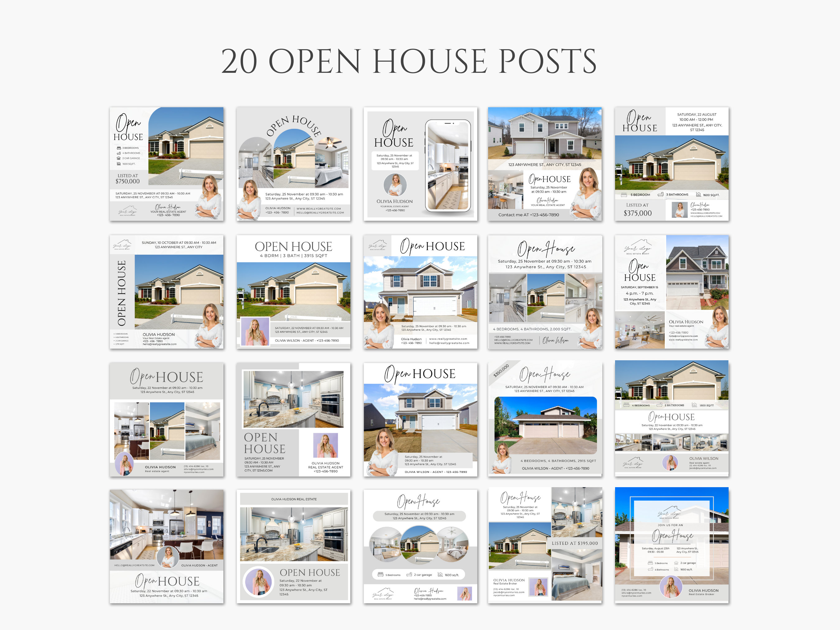 120 Real Estate Social Media Posts | Just Listed, Just Sold, Open House ...