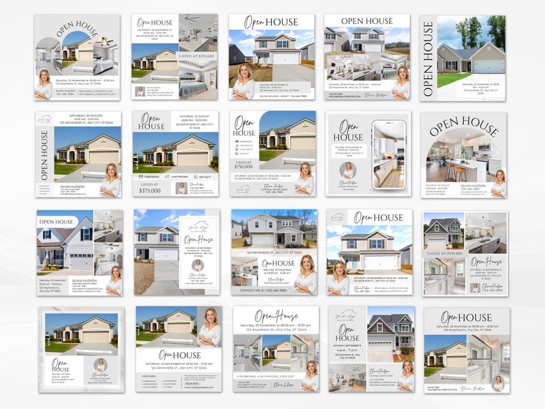 20 Open House Social Media Posts | Realtor Instagram Post Templates ...