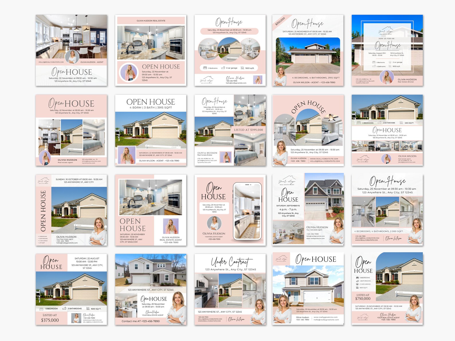 20 Pink Open House Instagram Posts | Social Media Post Templates | Open ...