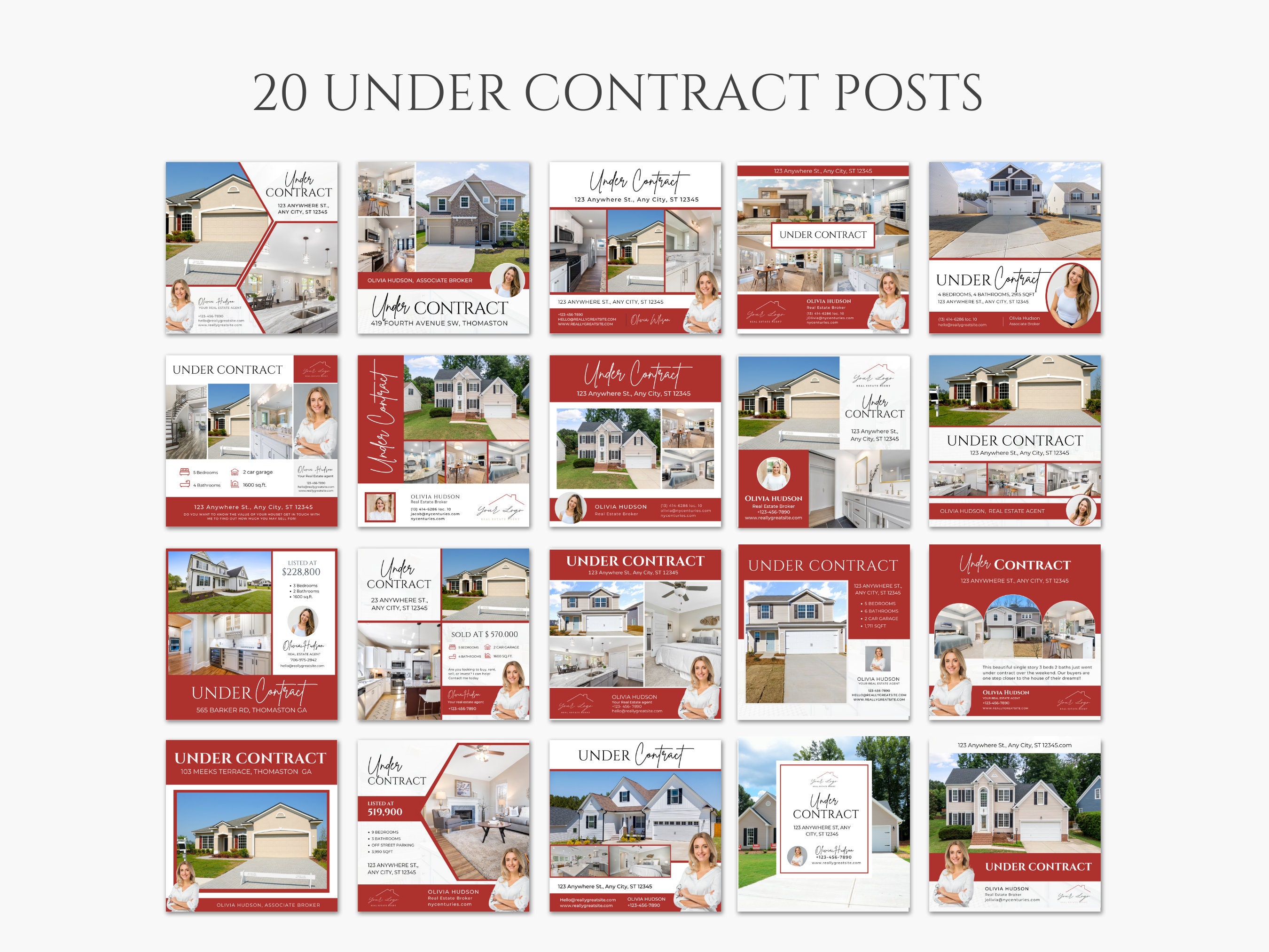 120 Red Real Estate Social Media Listing Update Posts Real Estate ...