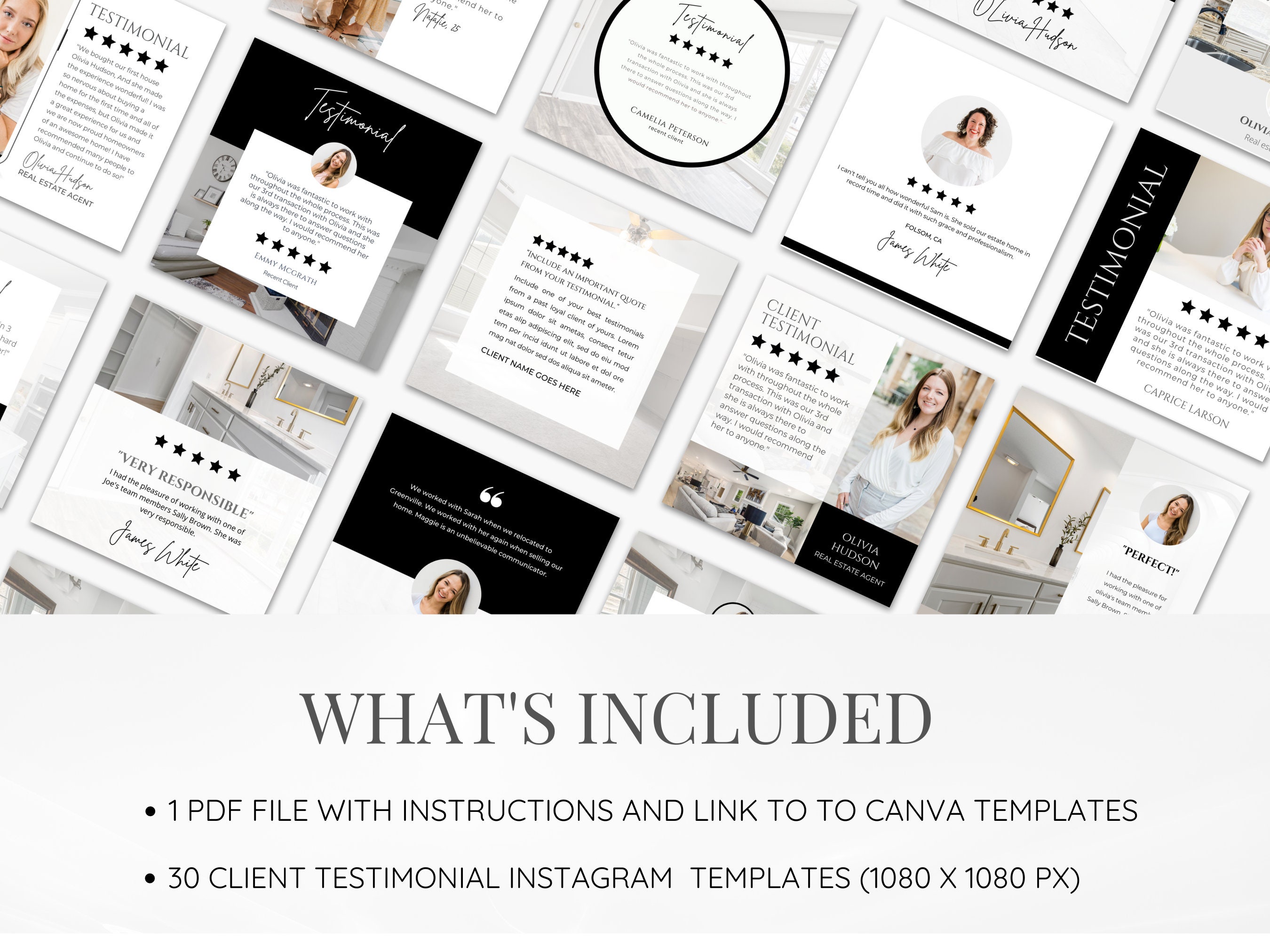 Real Estate Client Testimonial Instagram Posts | Canva Templates ...