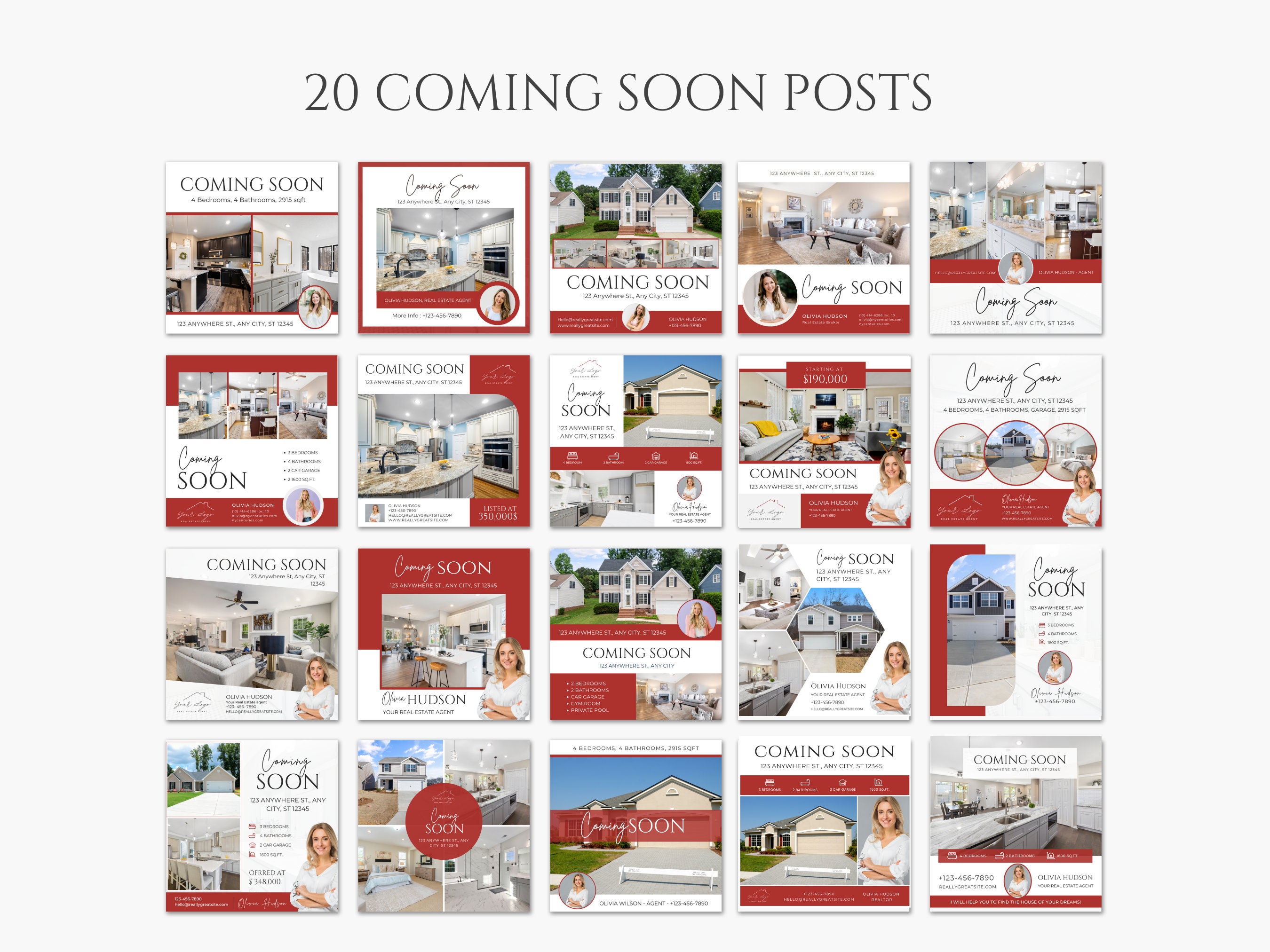 120 Red Real Estate Social Media Listing Update Posts Real Estate ...