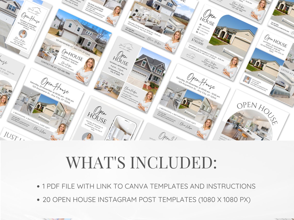20 Open House Social Media Posts | Realtor Instagram Post Templates ...