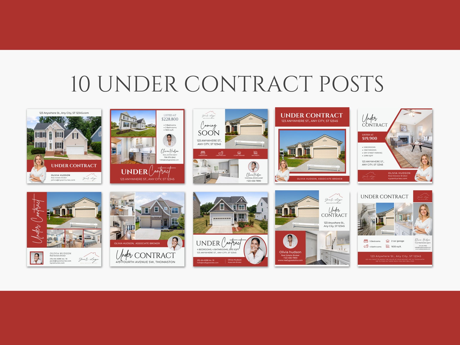 60 Red Real Estate Social Media Listing Update Posts Instagram Posts ...