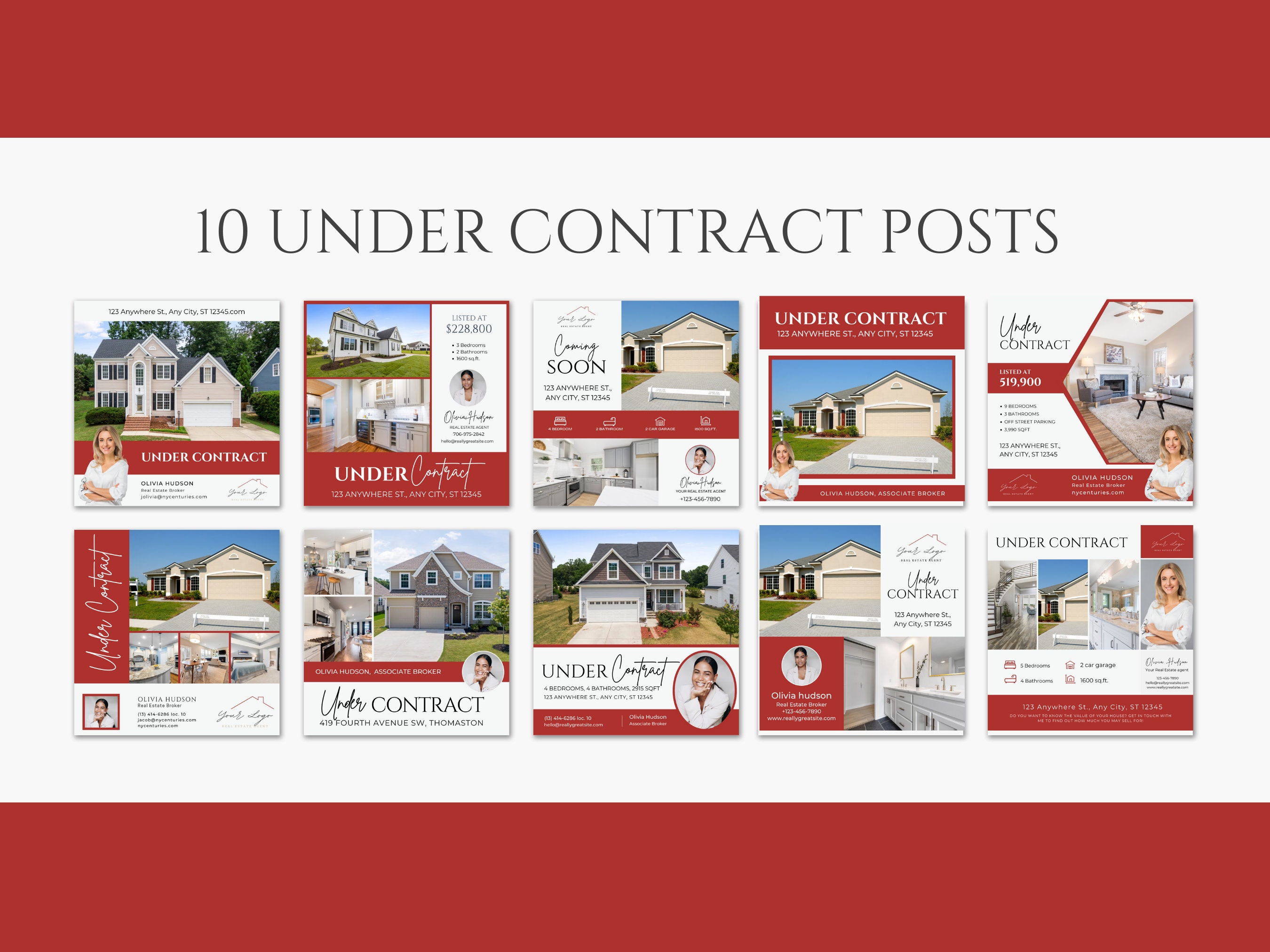 60 Red Real Estate Social Media Listing Update Posts Instagram Posts ...