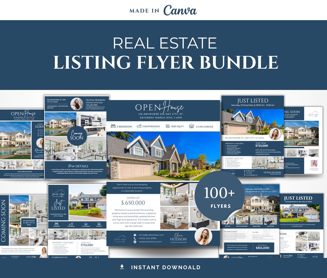 Real Estate Flyer Bundle | 100 Modern Listing Flyers | Realtor ...