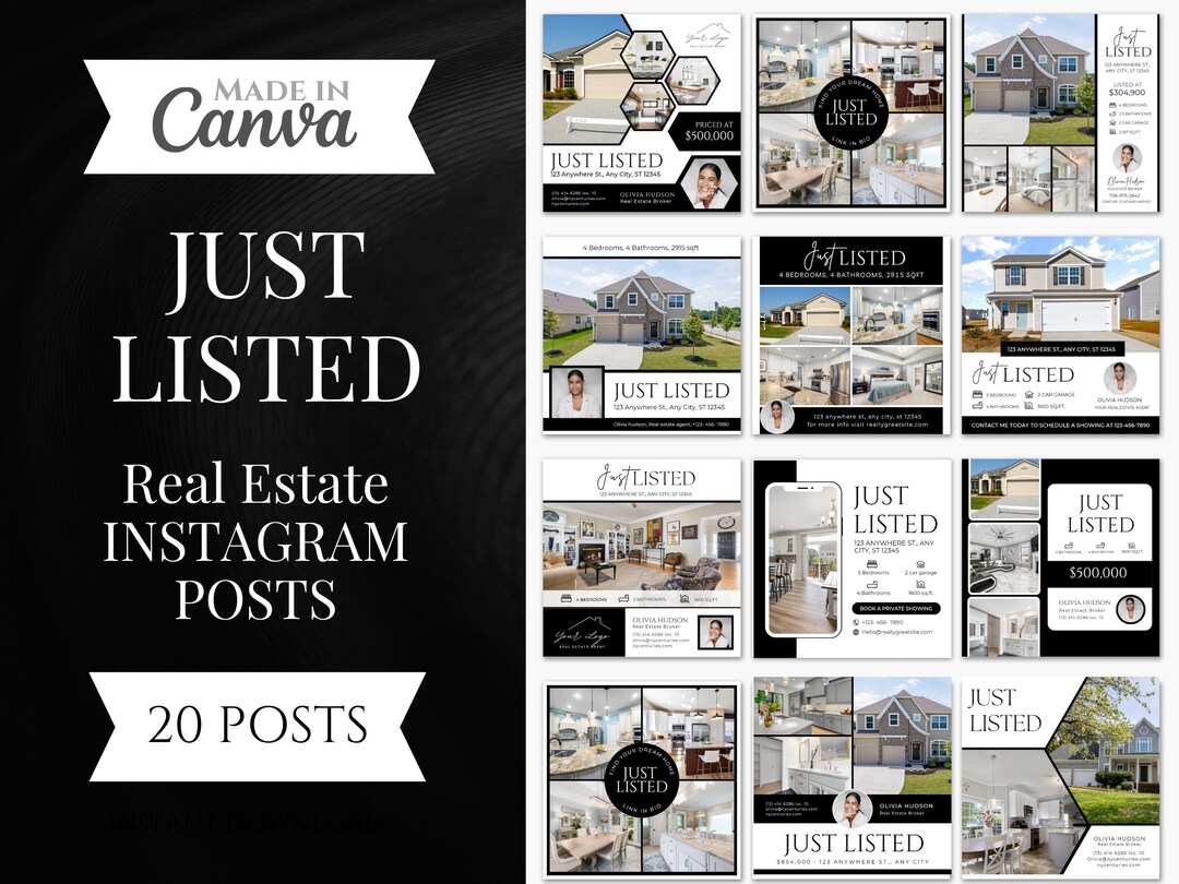 20 Just Listed Social Media Posts | Real Estate Instagram Posts | Real ...