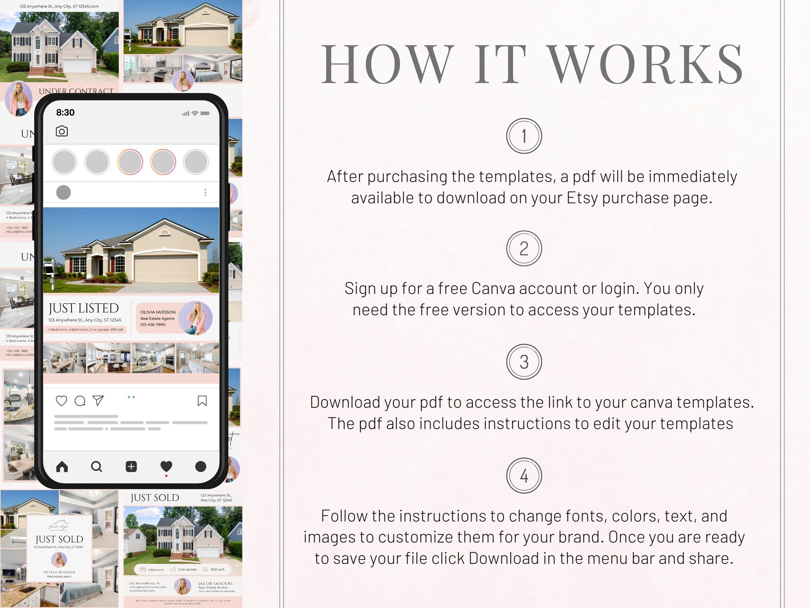 120 Pink Real Estate Listing Update Social Media Posts Real Estate ...