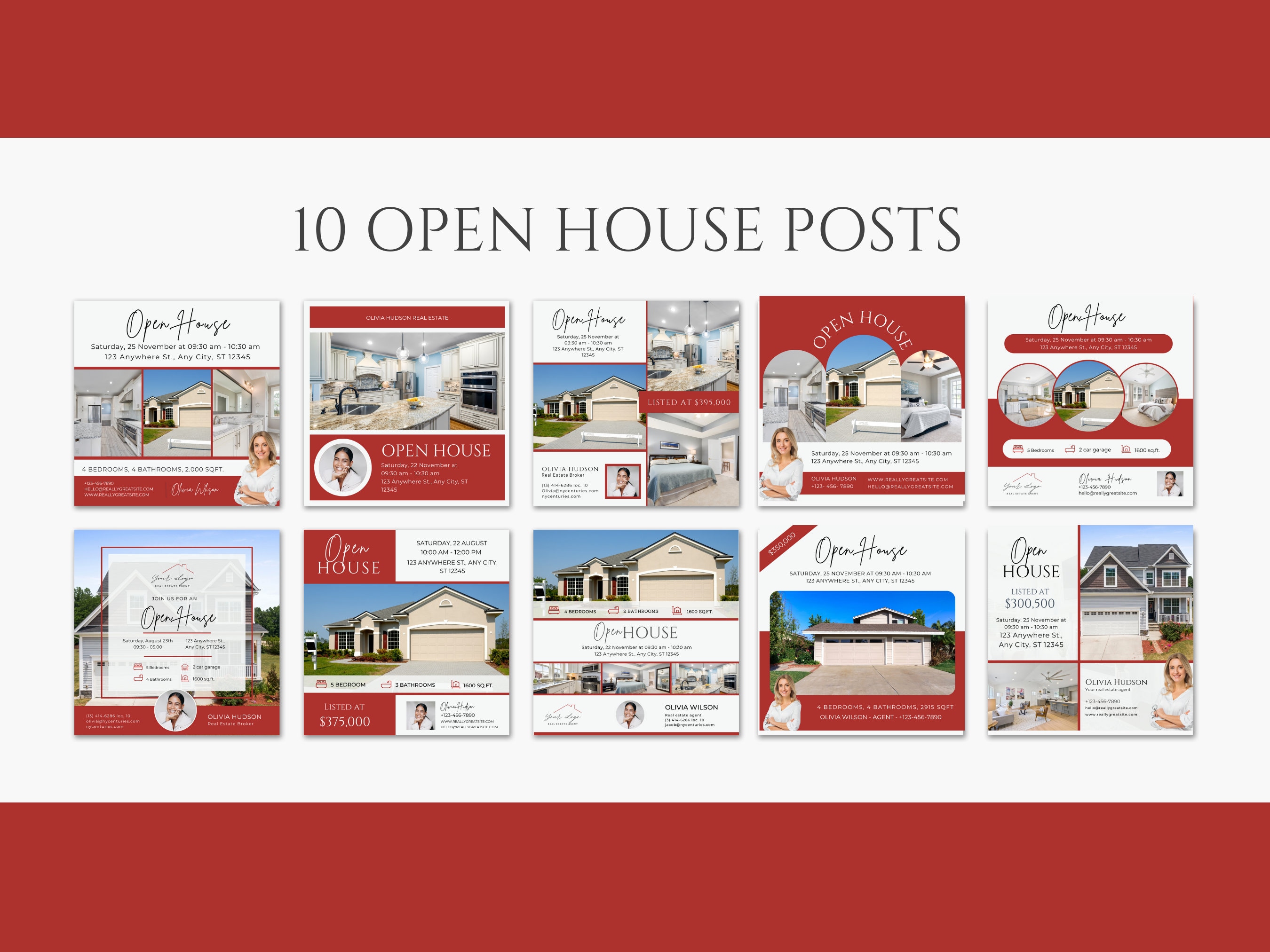 60 Red Real Estate Social Media Listing Update Posts Instagram Posts ...