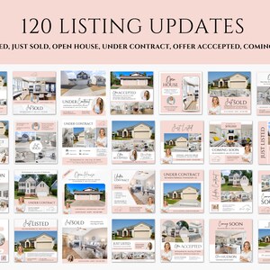 430 Pink Real Estate Social Media Posts Bundle | Real Estate Social ...