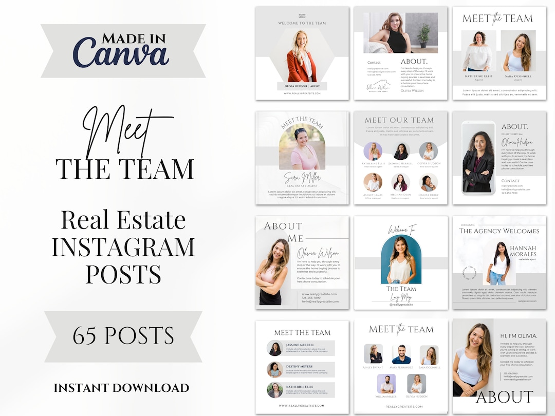 65 Meet the Team Social Media Posts | Real Estate Marketing | Real Estate Instagram Posts | Meet ...