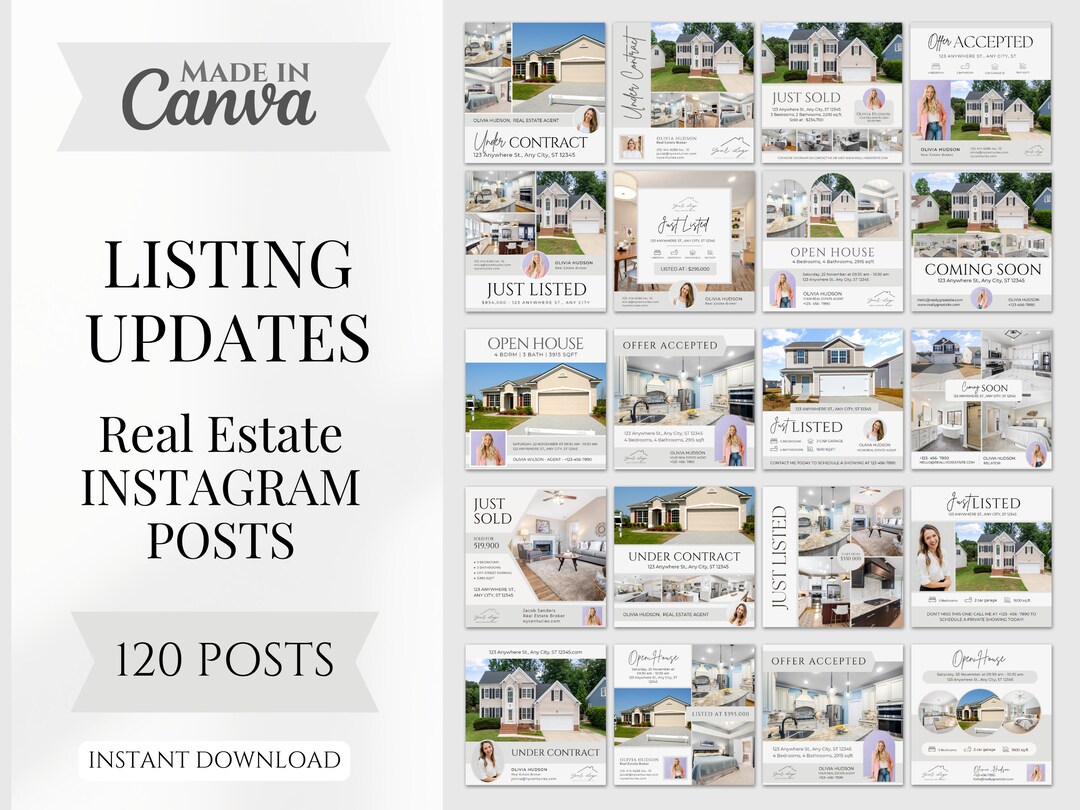 120 Real Estate Social Media Listing Update Posts | Under Contract ...