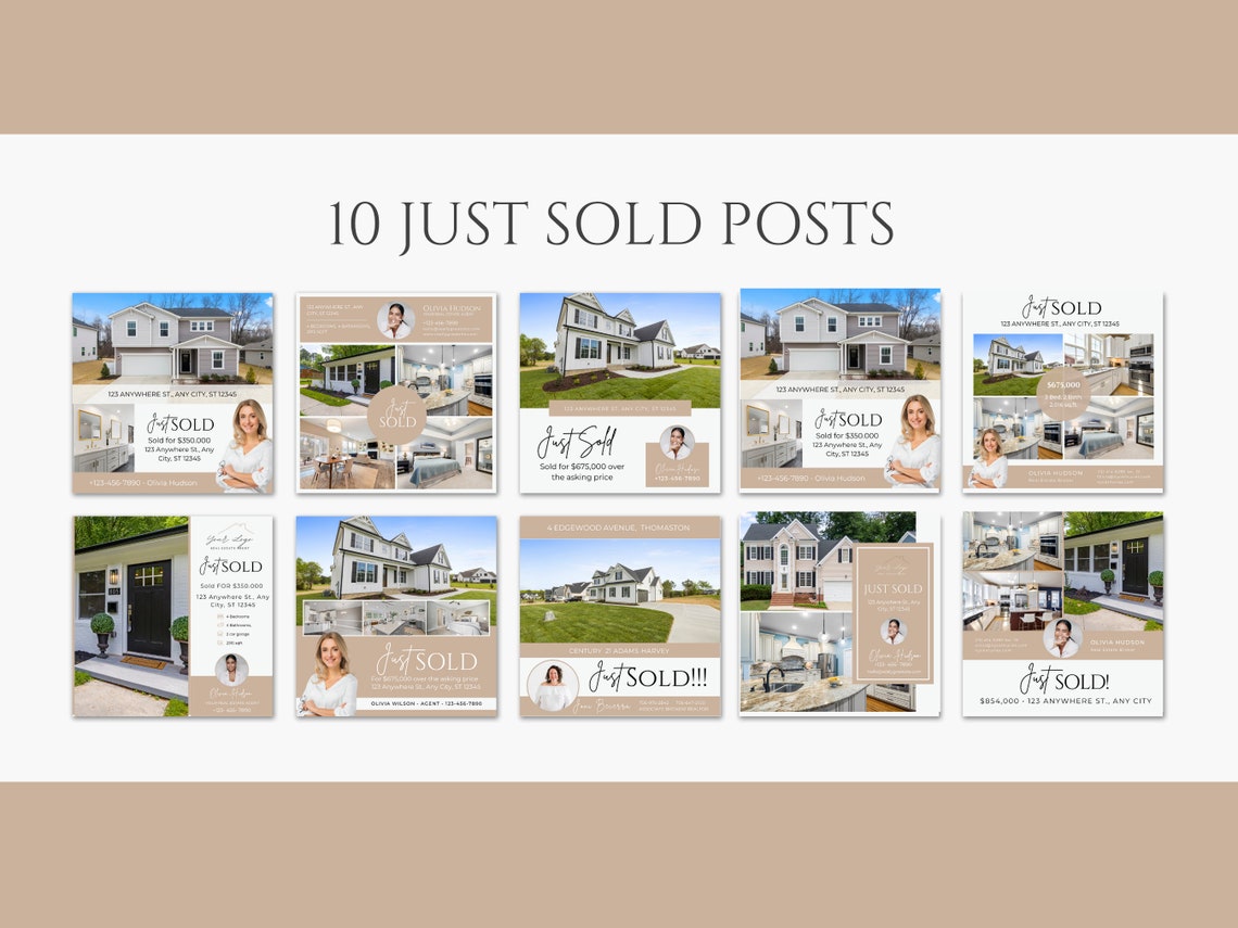 60 Beige Real Estate Social Media Listing Update Posts Instagram Posts ...