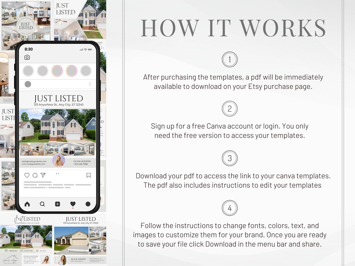 20 Just Listed Social Media Posts | Realtor Instagram Post Templates ...
