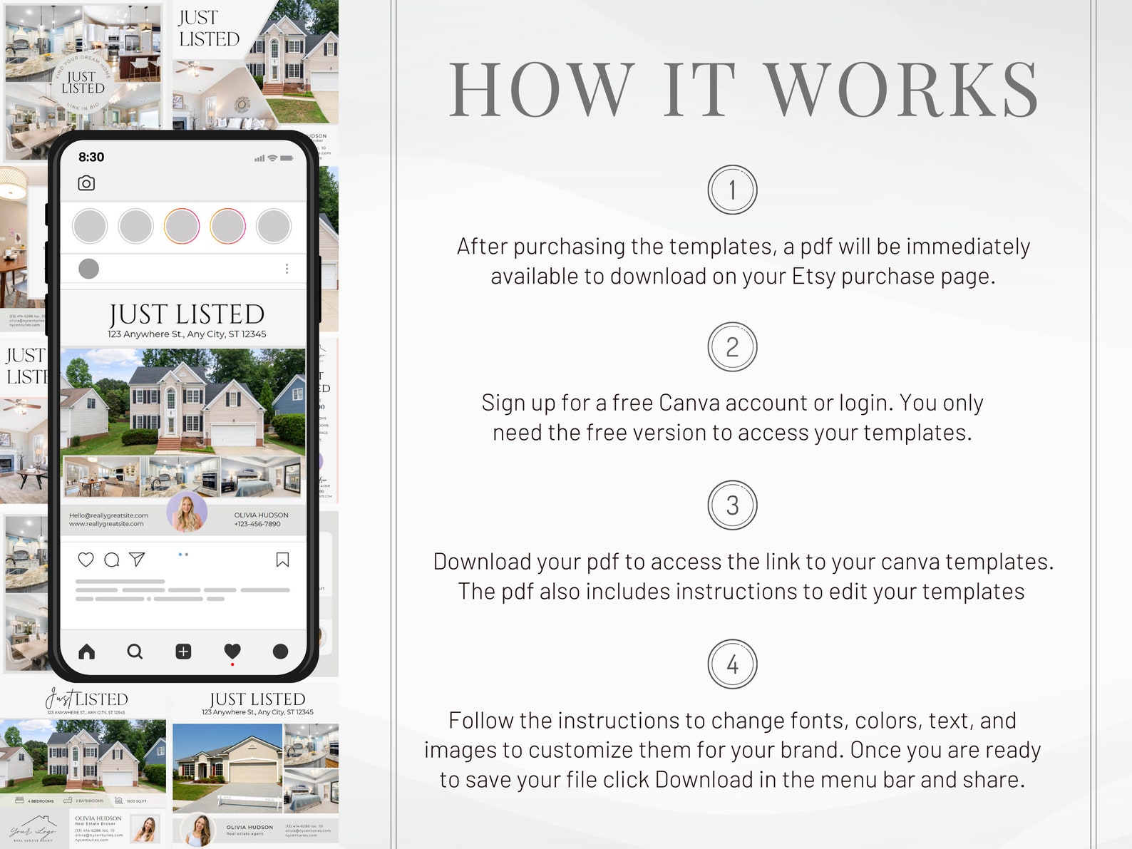 20 Just Listed Social Media Posts | Realtor Instagram Post Templates ...