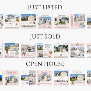 Pink Real Estate Instagram Post Templates: 860+ Canva Realtor Posts ...