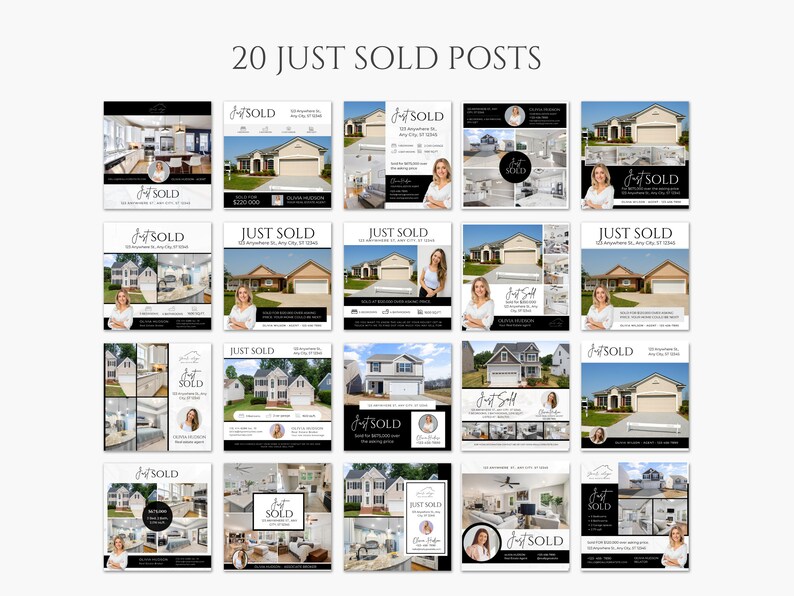 240 Real Estate Social Media Posts | Just Sold Posts | Under Contract ...