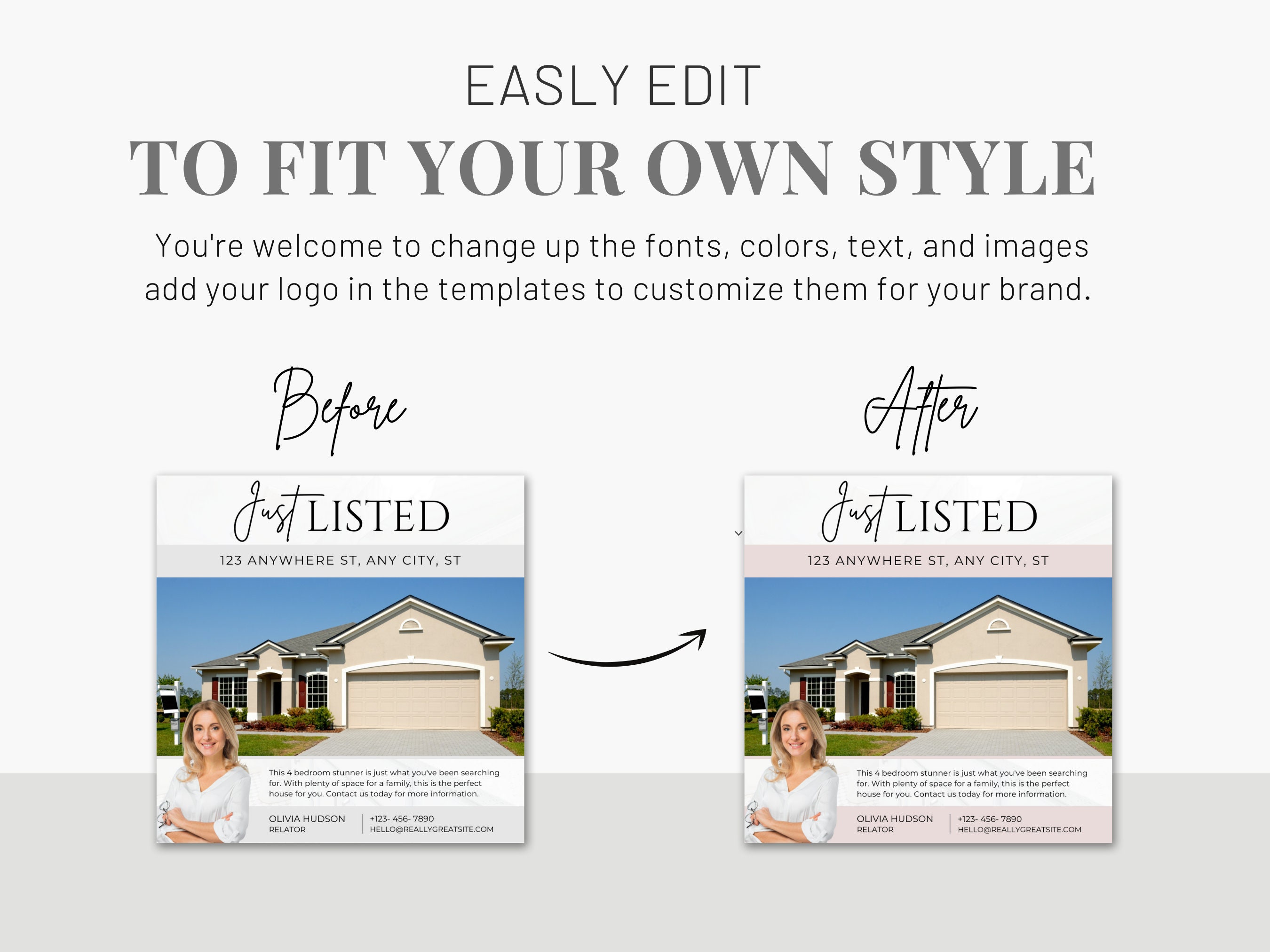 Real Estate Instagram Post Templates | Just Listed, Canva (digital ...