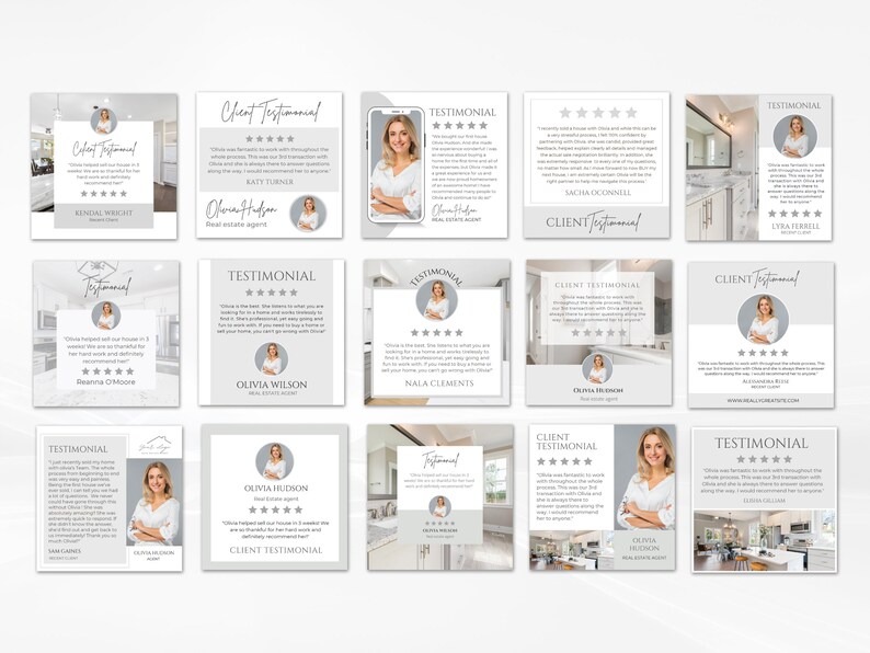 30 Client Testimonial Instagram Posts | Real Estate Marketing | Real ...