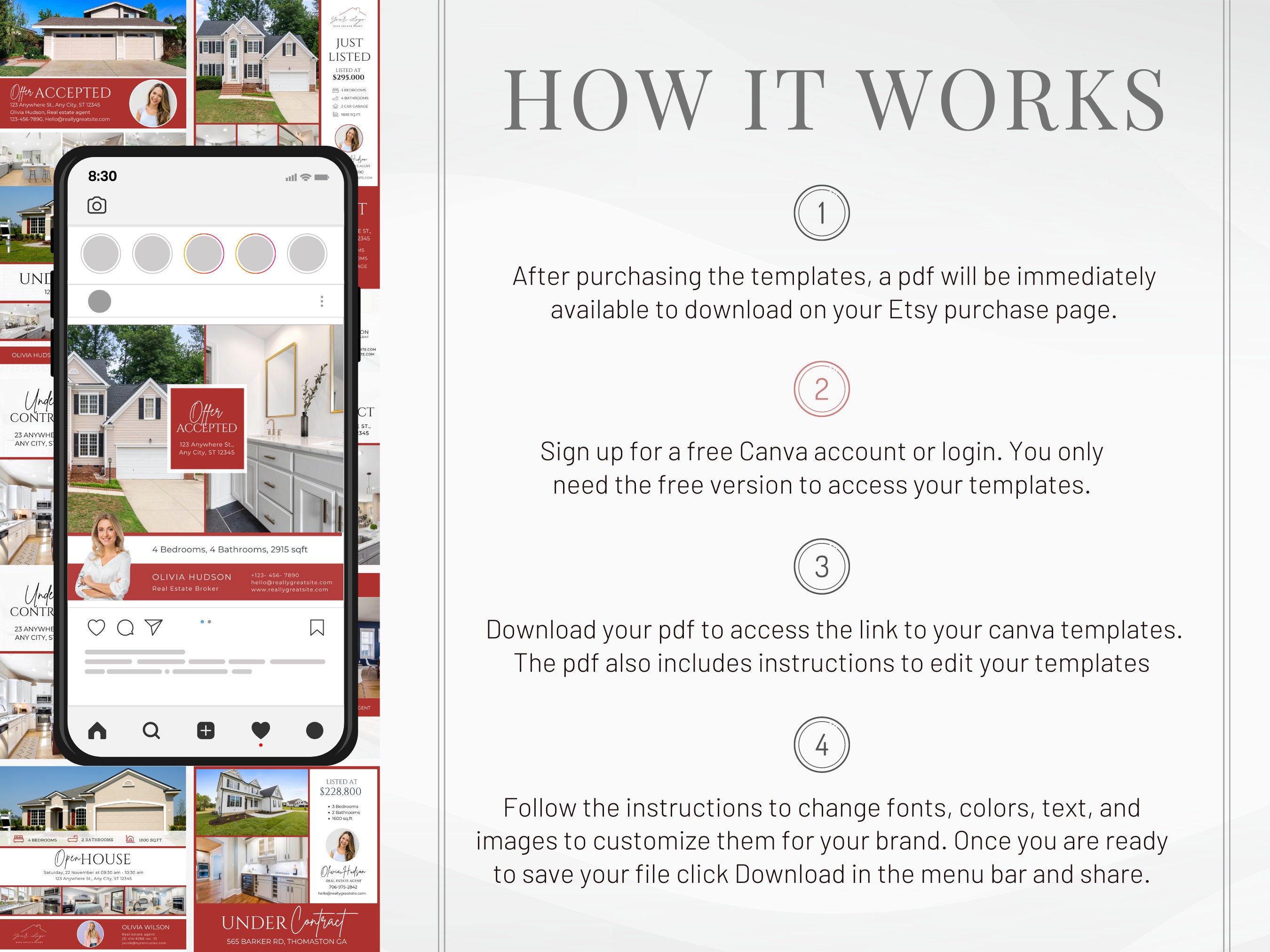 120 Red Real Estate Social Media Listing Update Posts Real Estate ...