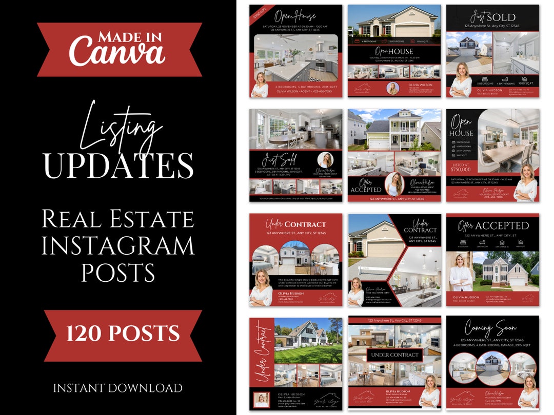 120 Real Estate Listing Update Social Media Templates | Instagram Posts ...
