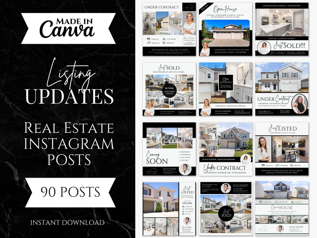 90 Real Estate Social Media Listing Update Posts | Black Listing ...