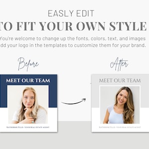 Real Estate Instagram Posts: Meet the Team Templates (65 Canva ...