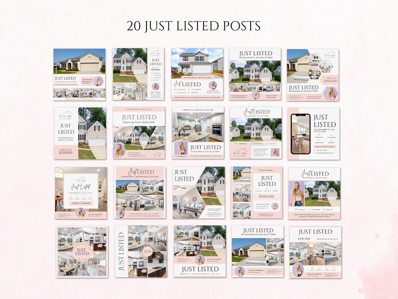 120 Pink Real Estate Listing Update Social Media Posts Real Estate ...