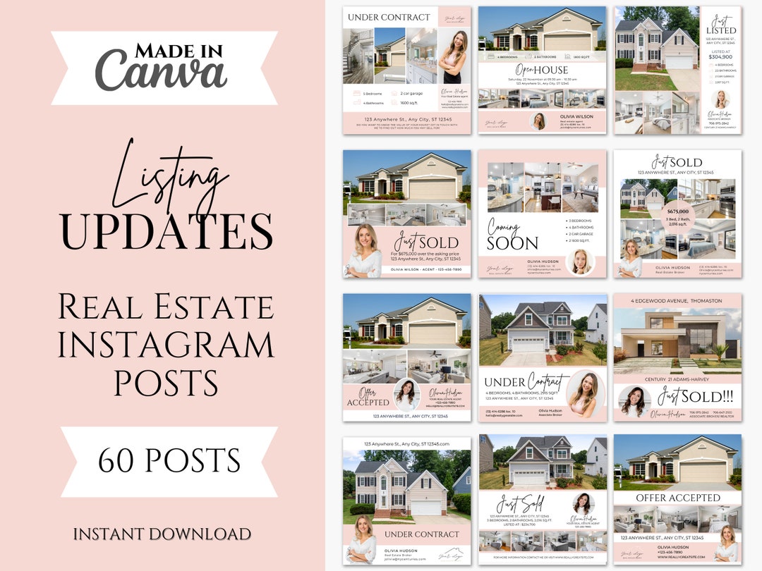 60 Pink Real Estate Social Media Listing Update Posts | Realtor ...