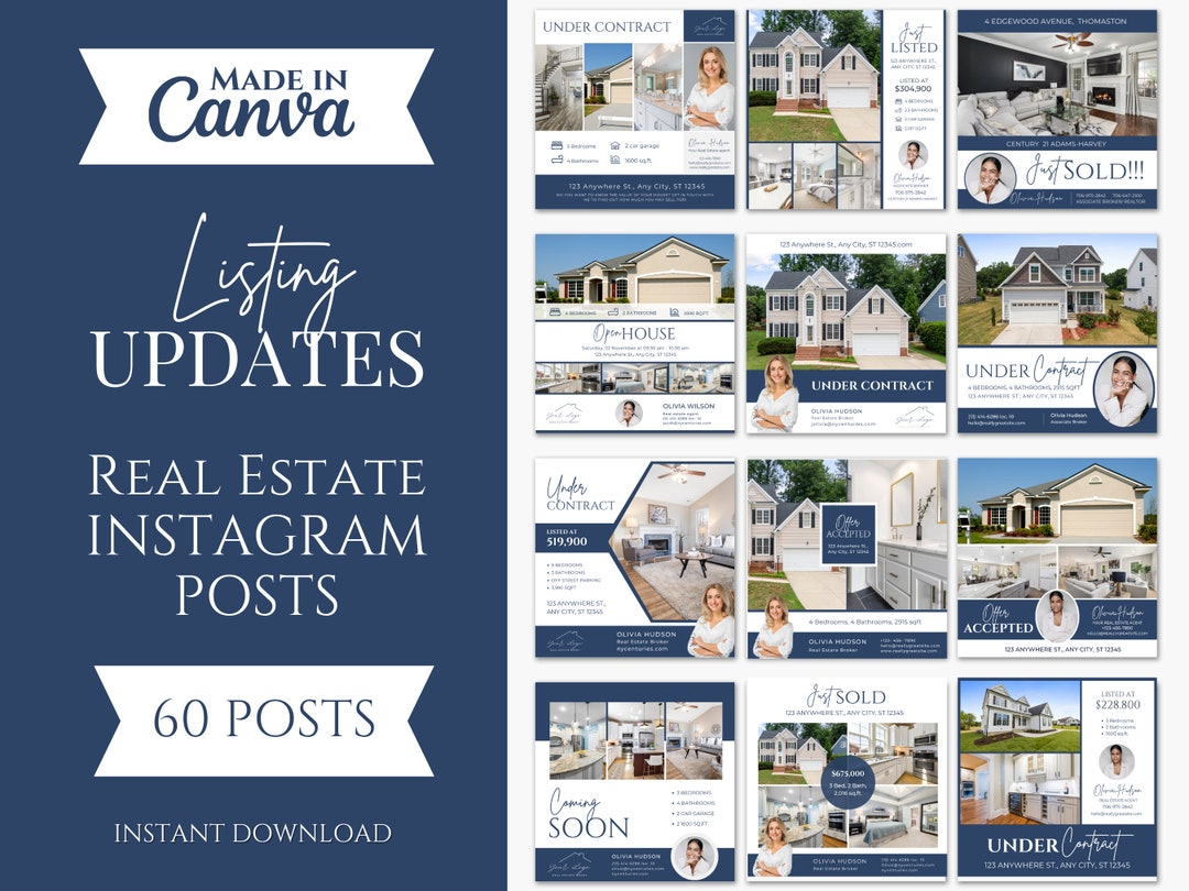 60 Real Estate Social Media Listing Update Posts Instagram Posts Real ...