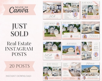Real Estate Social Media Posts Just Sold Realtor Marketing - Etsy