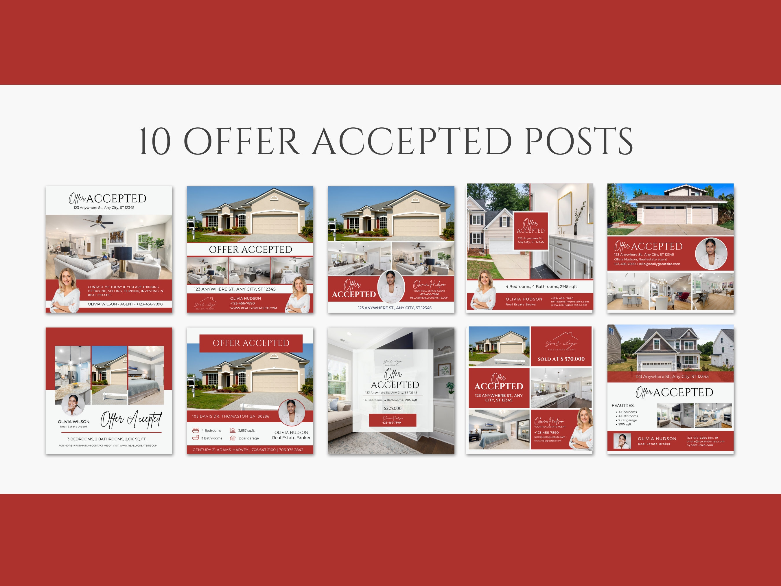 60 Red Real Estate Social Media Listing Update Posts Instagram Posts ...