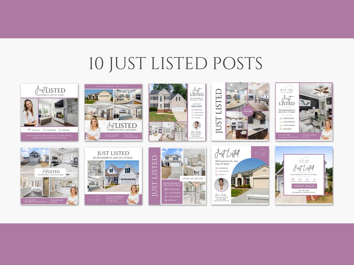 60 Essential Real Estate Listing Update Kit | Modern Instagram Posts ...