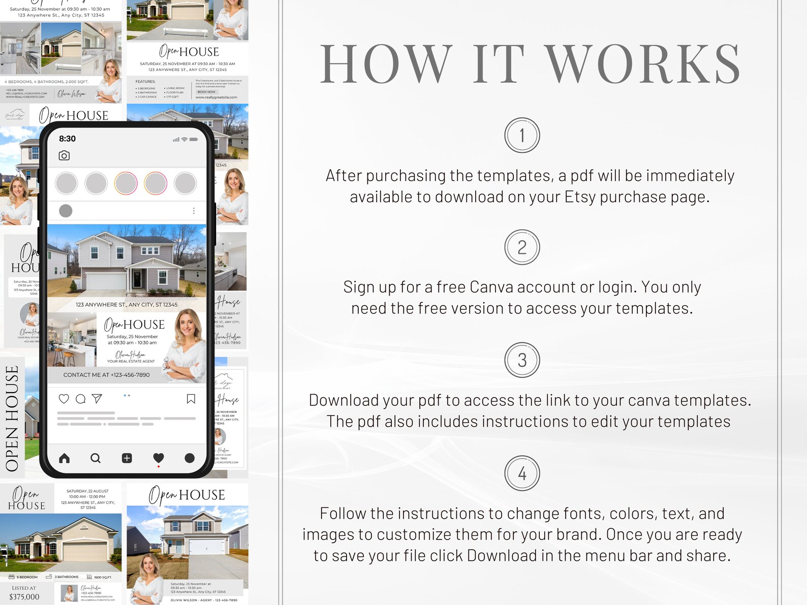 20 Open House Social Media Posts | Realtor Instagram Post Templates ...